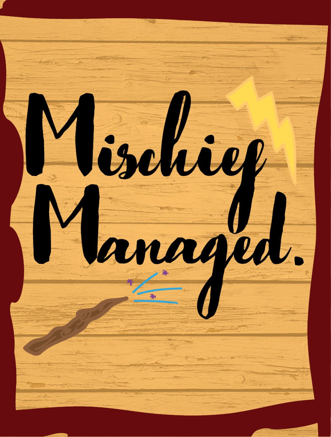 Mischief Managed Metal Wall Sign Magic Inspired Cute Movie Quote ...