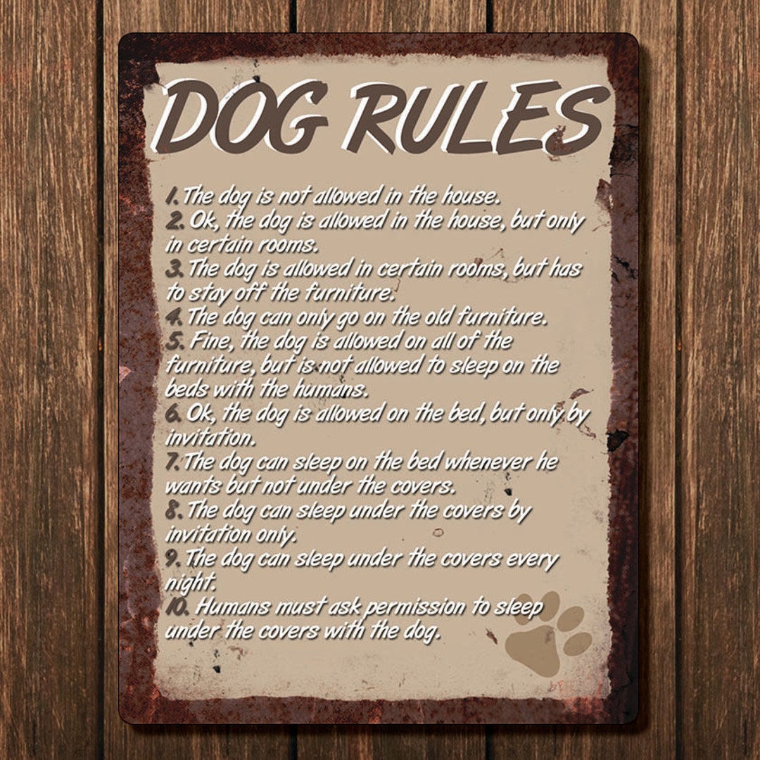 Dog Rules Vintage Metal Wall Sign - Etsy