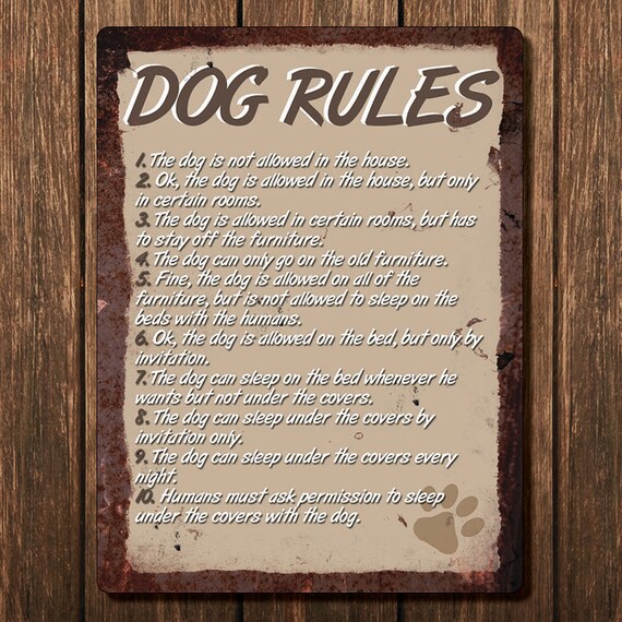 Dog Rules Vintage Metal Wall Sign | Etsy UK