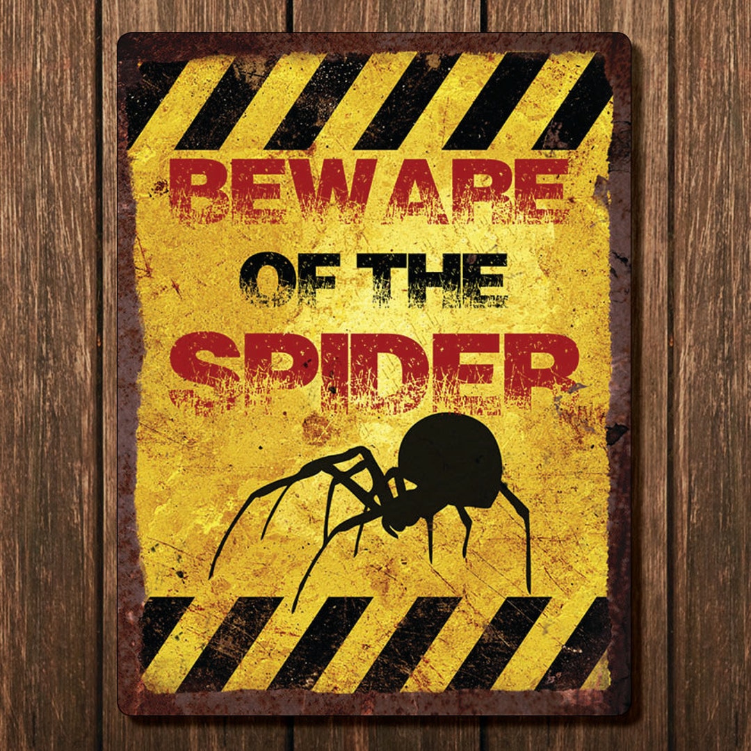 Vintage Metal Wall Sign Beware of the Spider BEWARE00021 - Etsy