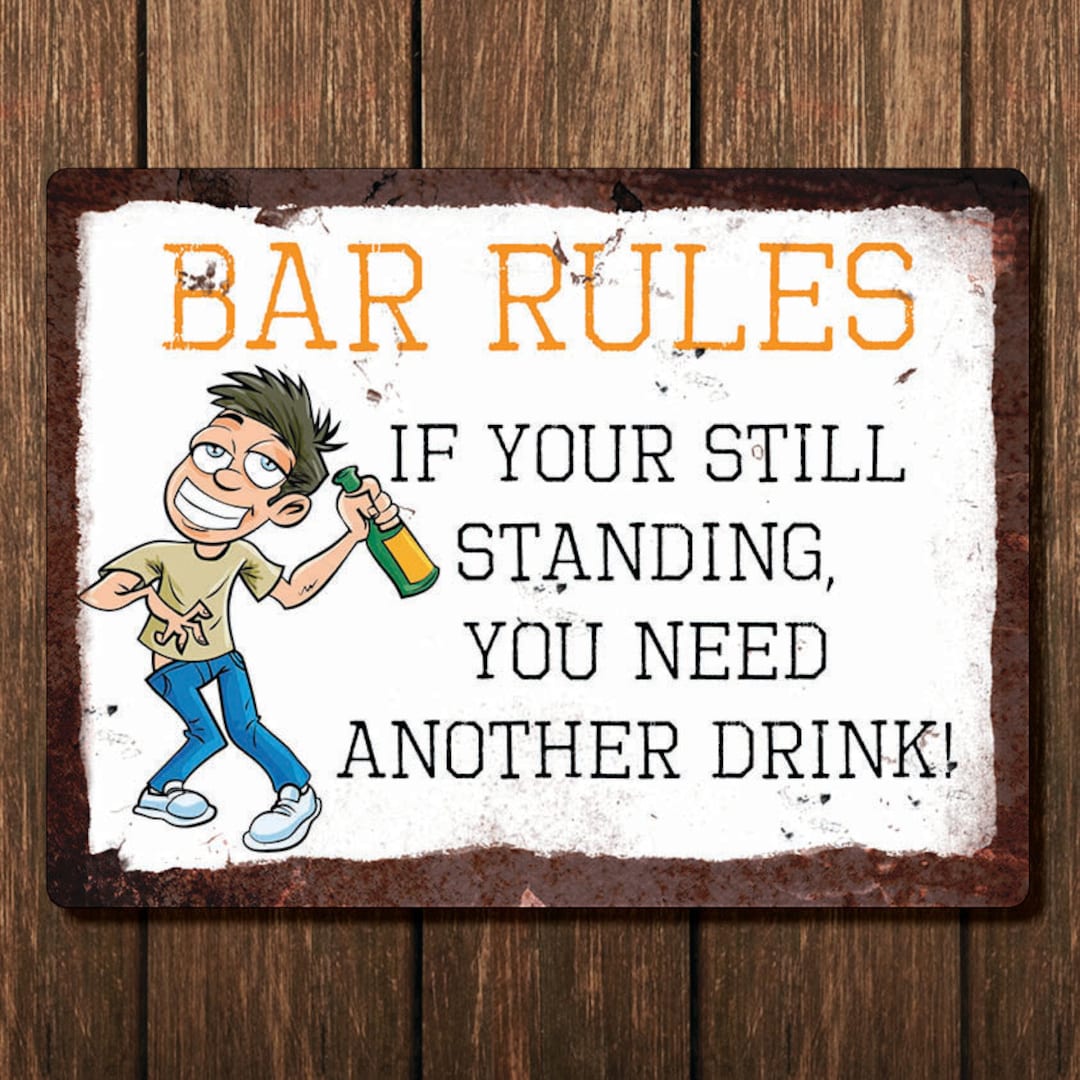 Vintage Metal Wall Sign Bar Rules funny00002 - Etsy