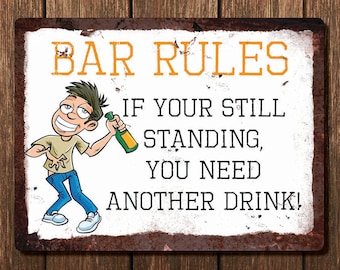 Bar Rules Sign | Etsy