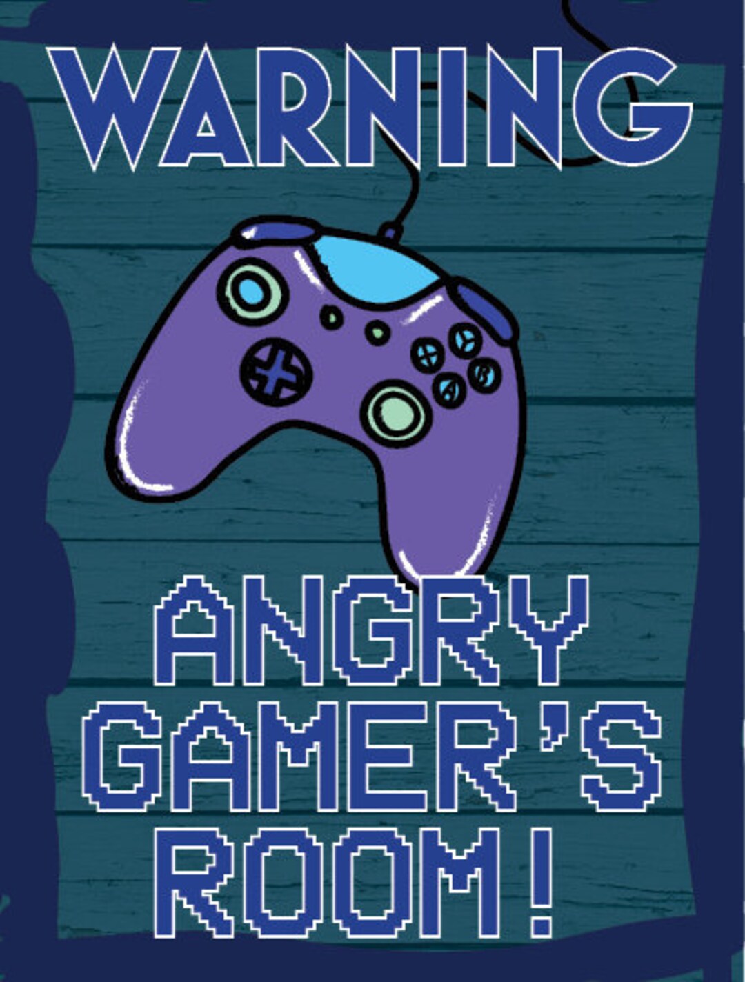 Warning Angry Gamer's Room! Metal Wall Sign - Bedroom Door Xbox ...