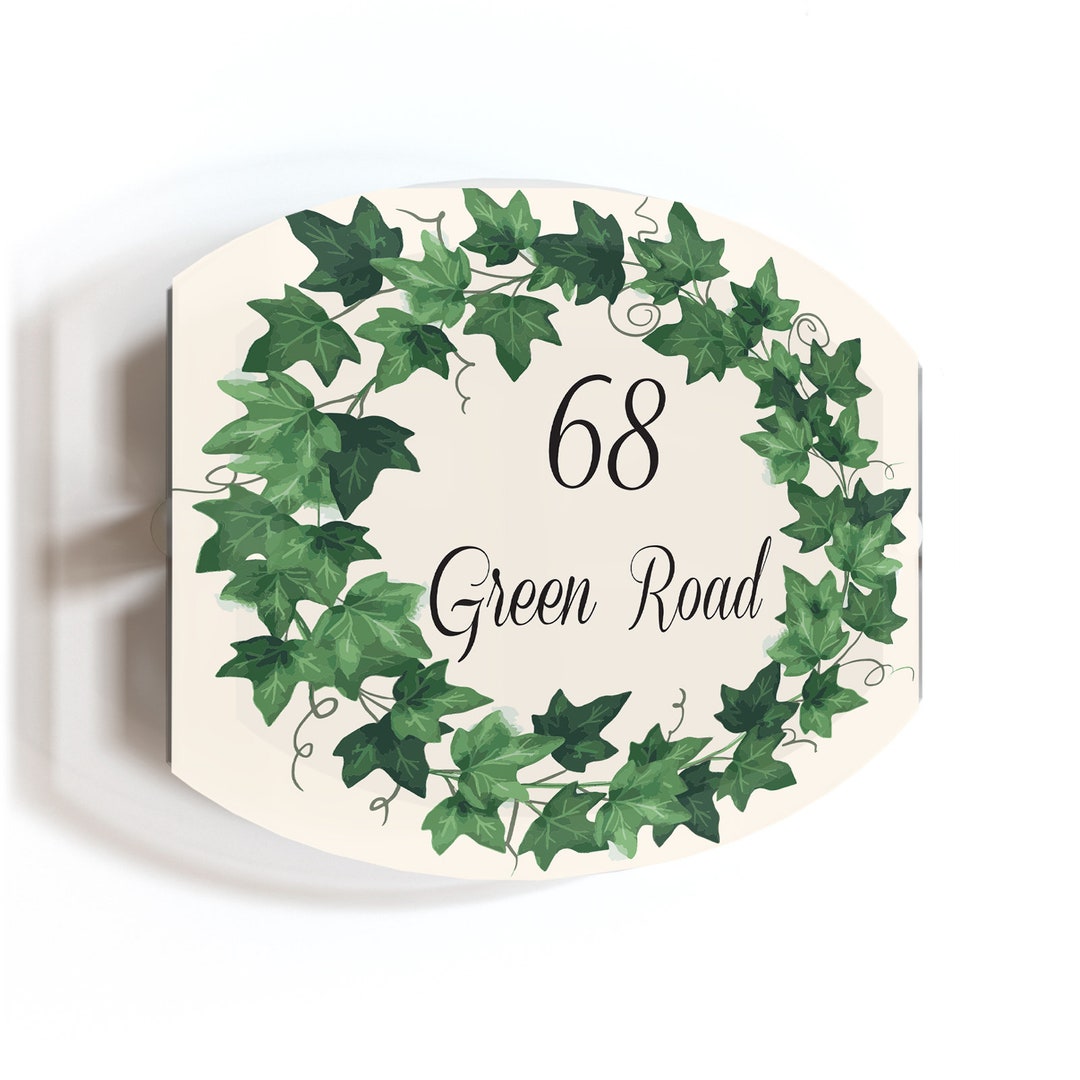 Ivy Round Cream Acrylic House Sign/plaque Personalised - Etsy