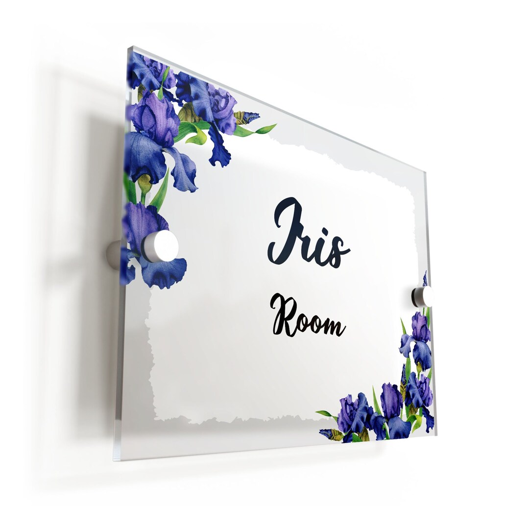 Blue Iris Acrylic House Sign / Plaque Door Number 1 - 999 Personalised ...