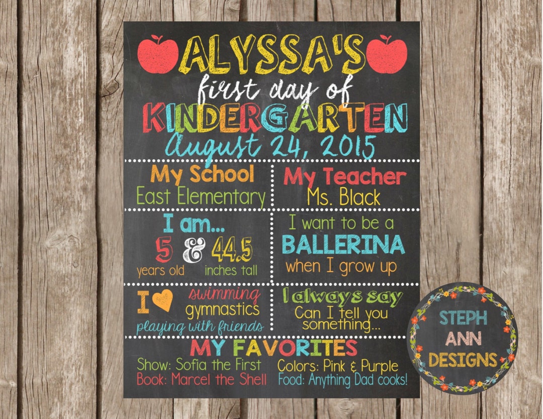 Custom First Day of School-digital File-you Print - Etsy