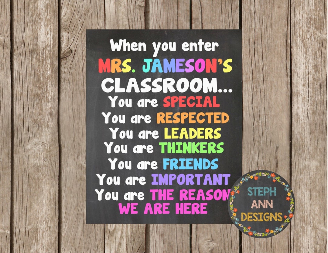 When You Enter This Classroom-personalized Teacher Printable-8x10 - Etsy