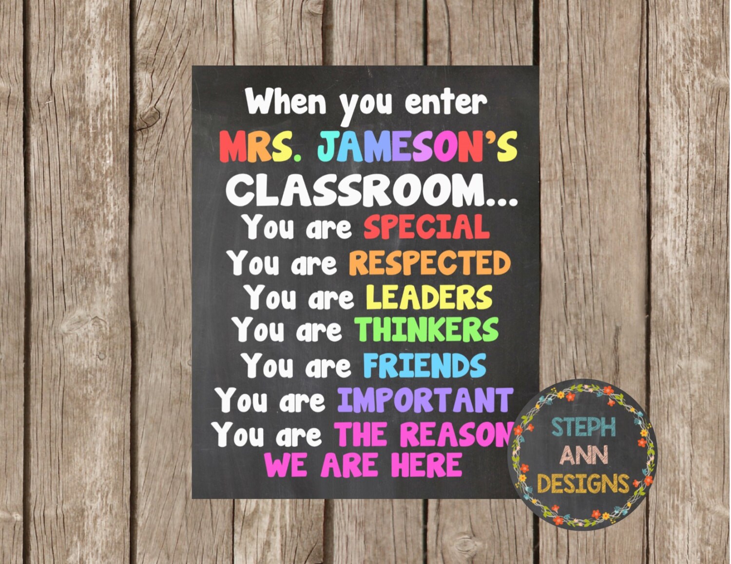 When You Enter This Classroom-personalized Teacher - Etsy