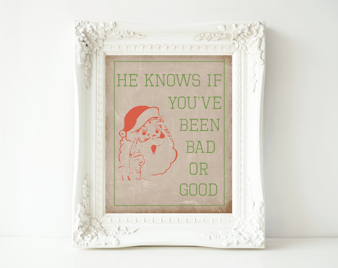Printable Christmas Sign-8x10-instant Download-vintage Inspired Santa ...