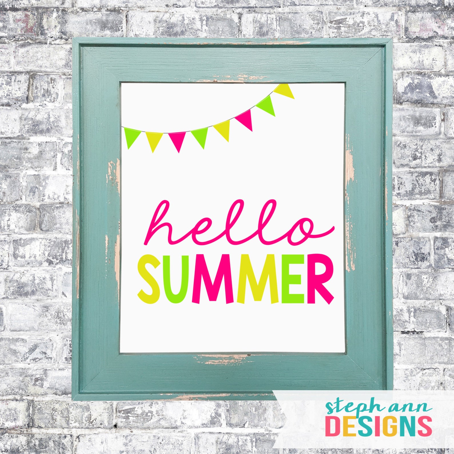 Hello Summer Printable Sign-printable 8x10 Decor - Etsy