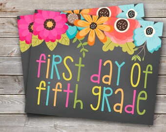 First Day of Third Grade Printable Sign-8x10-floral | Etsy