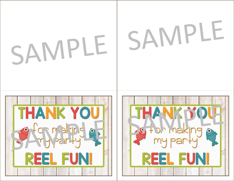 Printable Fish Themed Thank You Card-2 to a Page - Etsy Australia