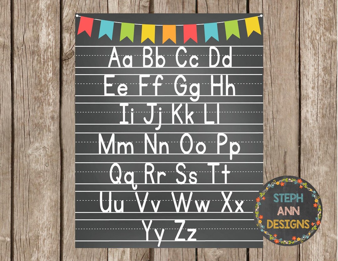 Alphabet Chalk Poster- Printable 16x20 and 8.5x11 Size - Etsy