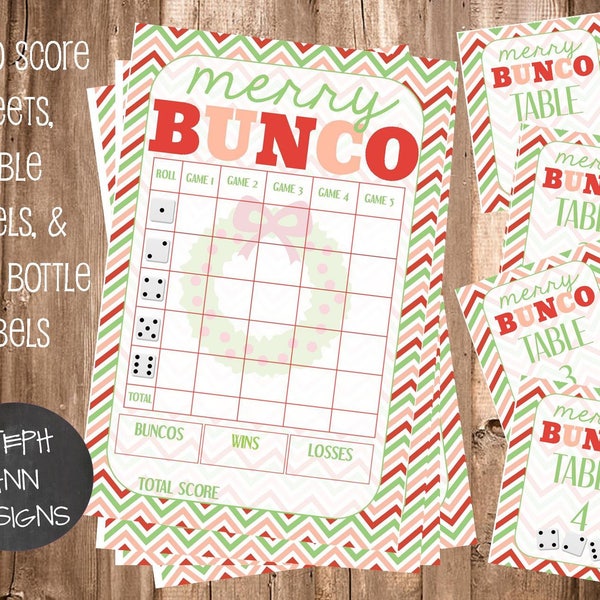 Printable Bunco Table Numbers - Etsy