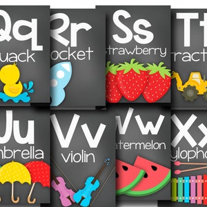 Chalkboard Style Alphabet Cards-printable 8.5x11 Sized Files-digital ...