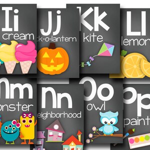 Chalkboard Style Alphabet Cards-printable 8.5x11 Sized Files-digital ...