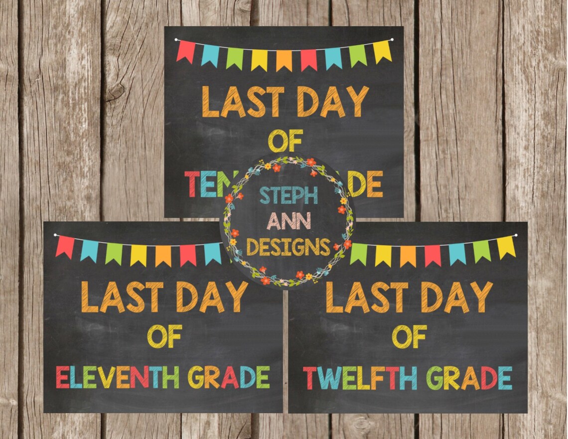 Printable Last Day of School Signs-printable Chalkboard - Etsy