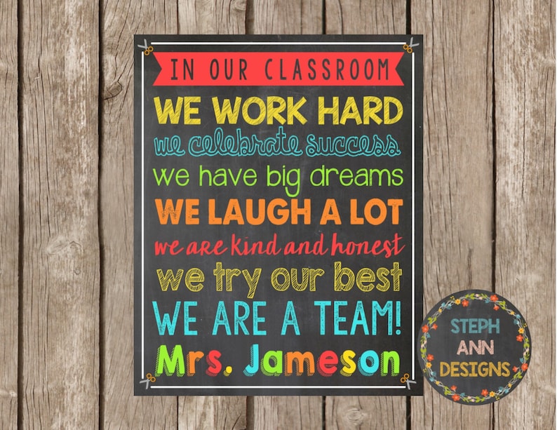 In Our Classroom-personalized Teacher Printable-8x10-digital File-you ...