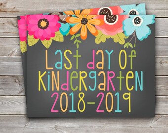 First Day of Kindergarten Printable Sign-8x10-floral | Etsy