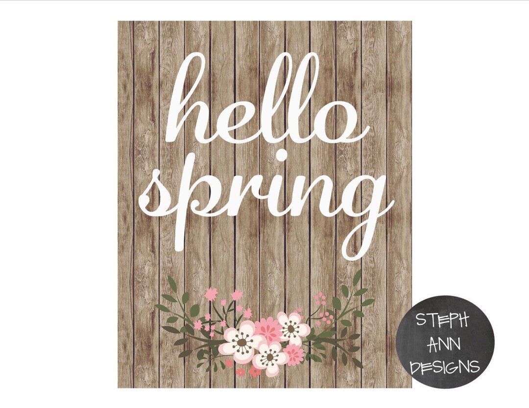 Hello Spring Printable Sign-printable 8x10 Decor - Etsy