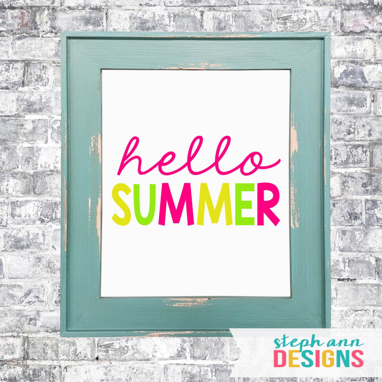 Hello Summer Printable Sign-printable 8x10 Decor | Etsy