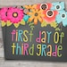 First Day of Third Grade Printable Sign-8x10-floral | Etsy
