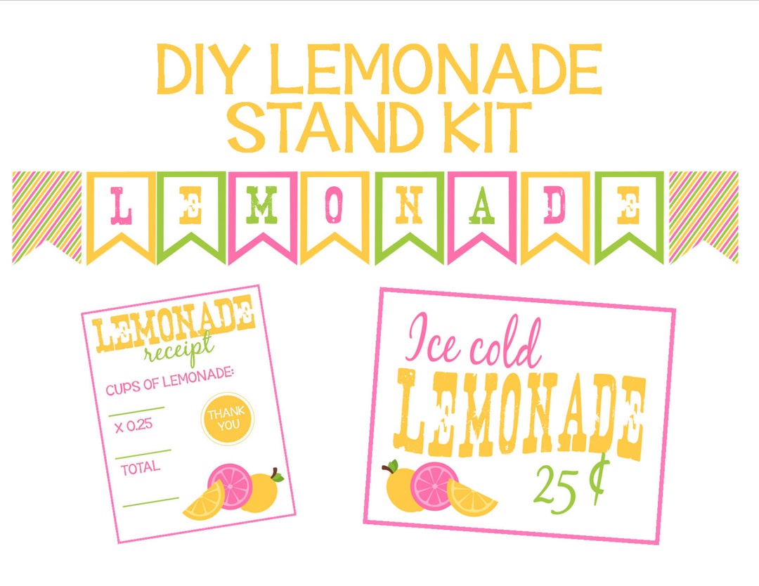 Lemonade Stand Kit-printables for a Lemonade Stand - Etsy