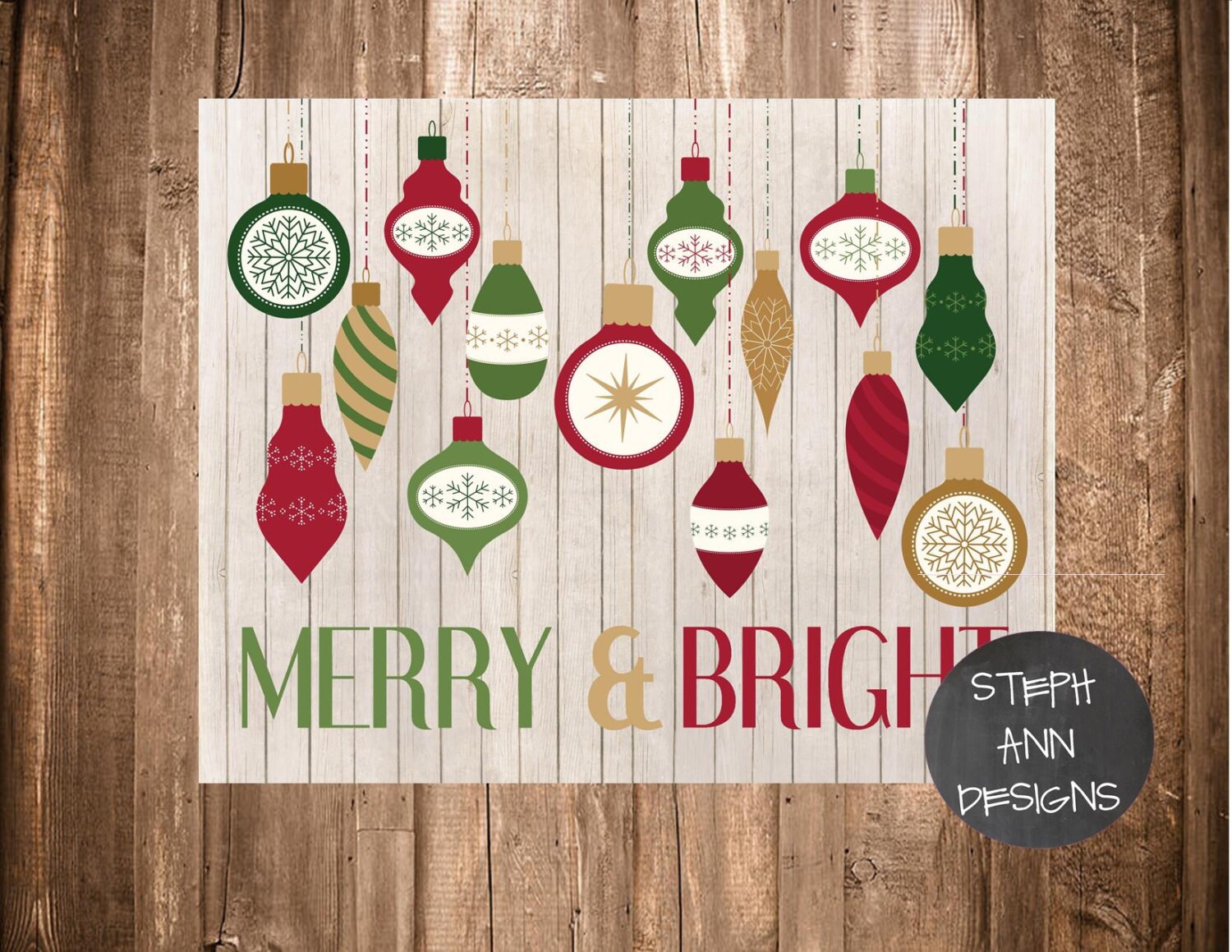 Printable Christmas Sign-8x10-instant Download-merry and | Etsy