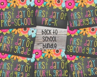 First Day of Fifth Grade Printable Sign-8x10-floral - Etsy