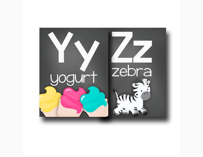 Chalkboard Style Alphabet Cards-printable 8.5x11 Sized - Etsy