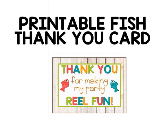 Printable Fish Themed Thank You Card-2 to a Page | Etsy