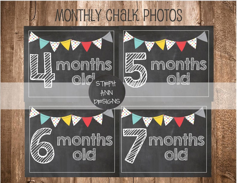 Monthly Chalkboard Pictures for Baby Boy or Girl-printable - Etsy