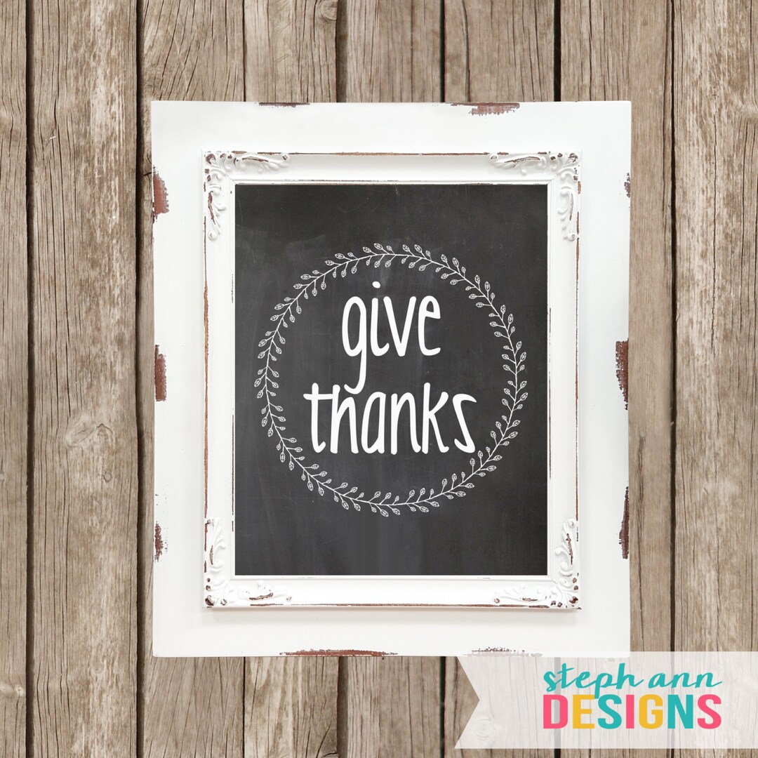 Printable Give Thanks Sign-8x10-instant Download - Etsy