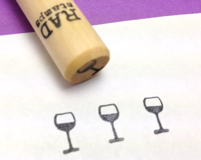 Wine Glass Rubber Stamp - Etsy