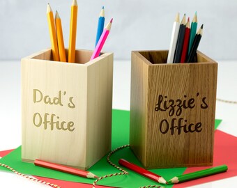 Office Pen Holder Funny Wooden Pen Pot Corporate Pen Pot | Etsy