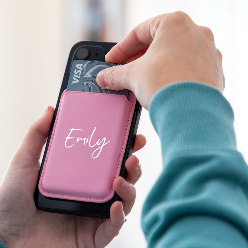 Magsafe Wallet Personalised Magsafe Wallet Vegan Leather - Etsy