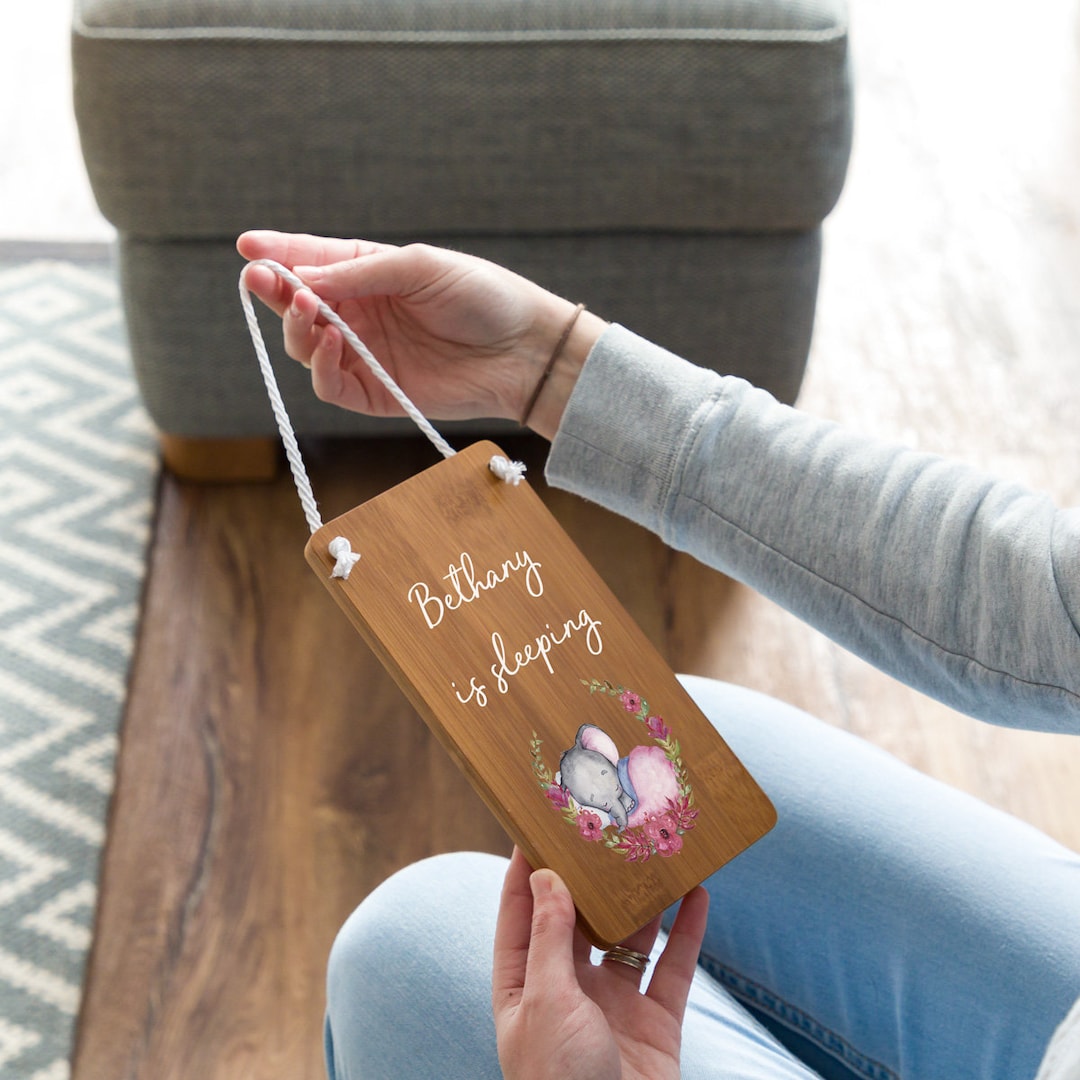 Baby is Sleeping Door Sign Personalised Sleeping Baby Sign Nursery Sign ...