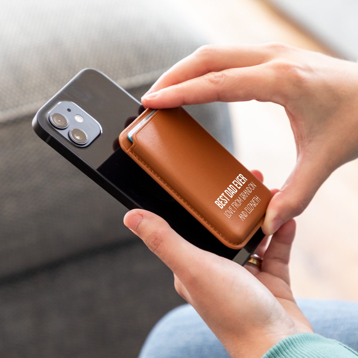 Magsafe Wallet Personalised Magsafe Wallet Vegan Leather - Etsy UK