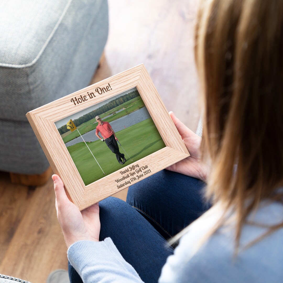 Golf Photo Frame - Personalised Hole in One Photo Frame - Golf Gift ...