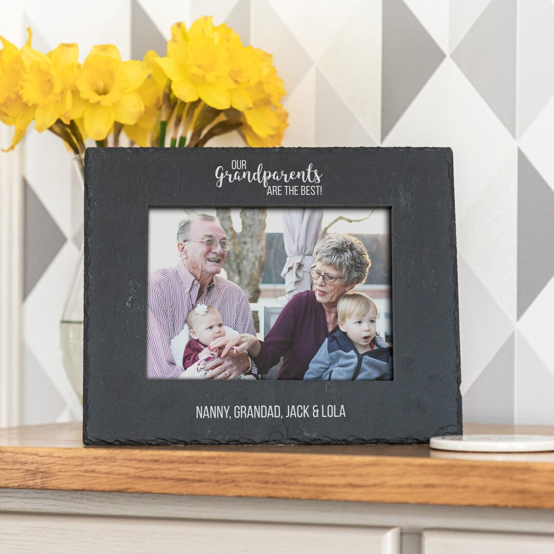 Personalised Slate Grandparent Picture Frame: Engraved Photo Gift ...