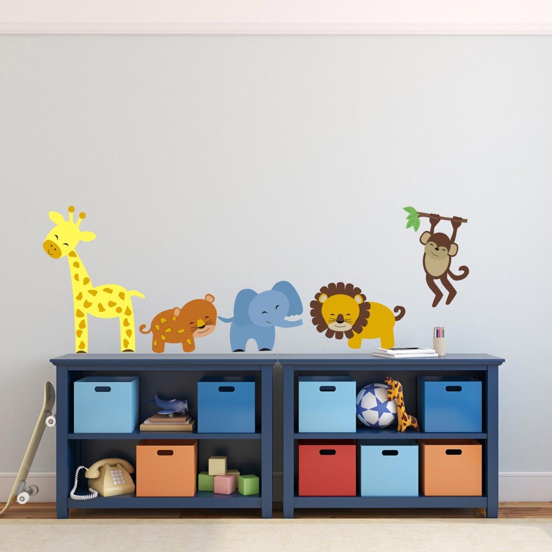Jungle Animal Wall Stickers Jungle Animal Wall Decals Jungle Nursery ...