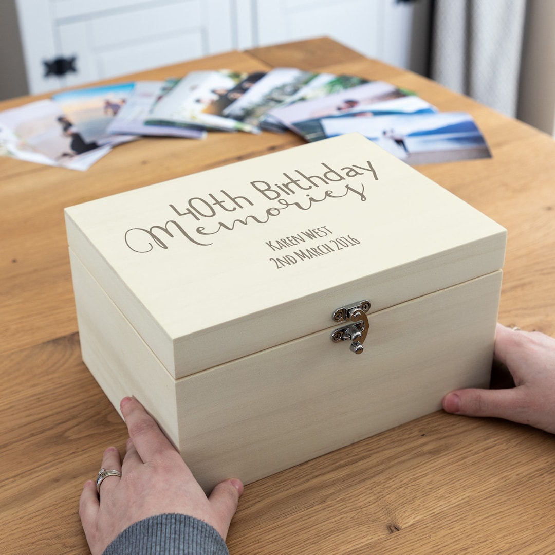 Birthday Keepsake Box 40th Birthday Memories Personalised Keepsake Box ...
