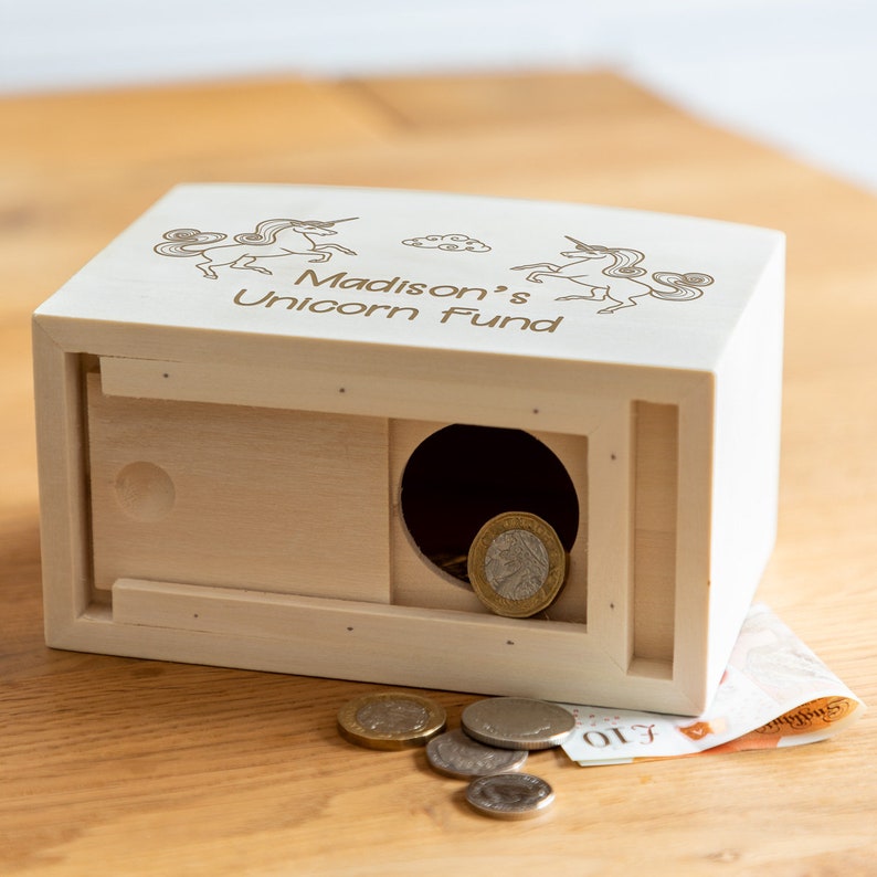 Wooden Money Box Unicorn Fund Personalised Money Box - Etsy