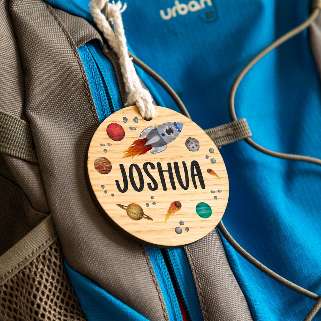 School Bag Tag School Bag Name Tag Wood Name Tag Outer - Etsy