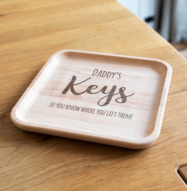 Key Tray Personalised Key Holder Key Bowl Wooden Tray | Etsy