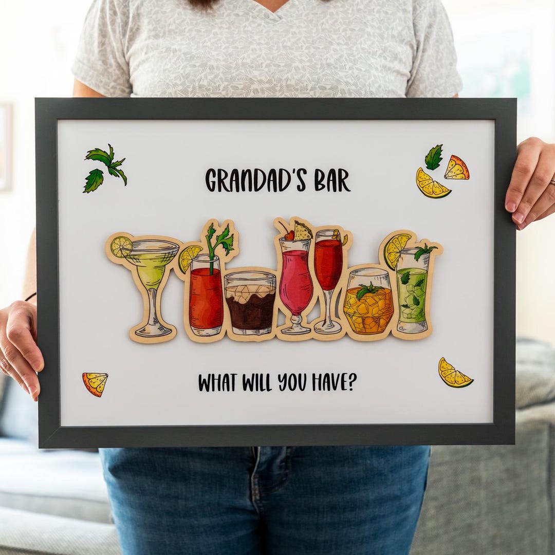 Personalised Home Bar Print: Cocktail Art, Custom Bar Sign - FR003 - Etsy