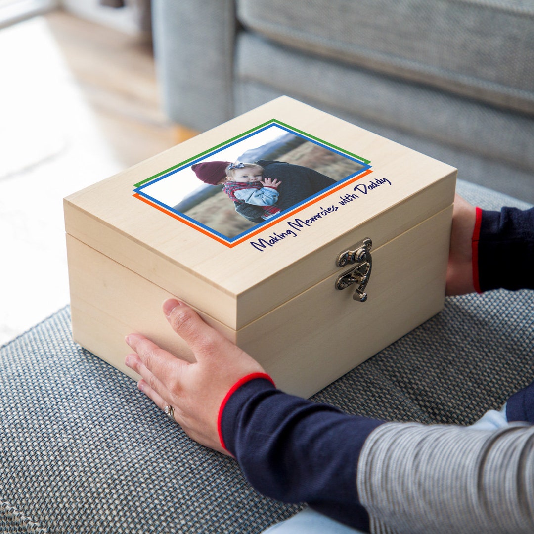 Personalised Photo Keepsake Box: Solid Wood Memory Box - UV204 - Etsy UK
