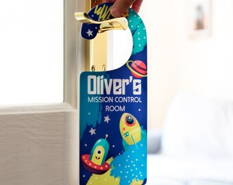 Personalised Wooden Door Signs for Your Home: Space Theme - Etsy UK