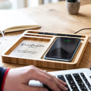 Desk Tidy Wireless Charger Graduation Gift Wireless Charging Pad ...