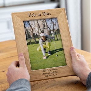 Golf Photo Frame - Personalised Hole In One Photo Frame - Golf Gift ...